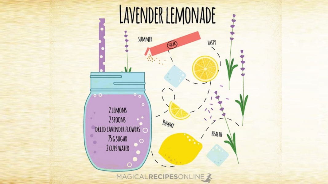 Healing Magic Potion: Lavender Lemonade - Magical Recipes Online